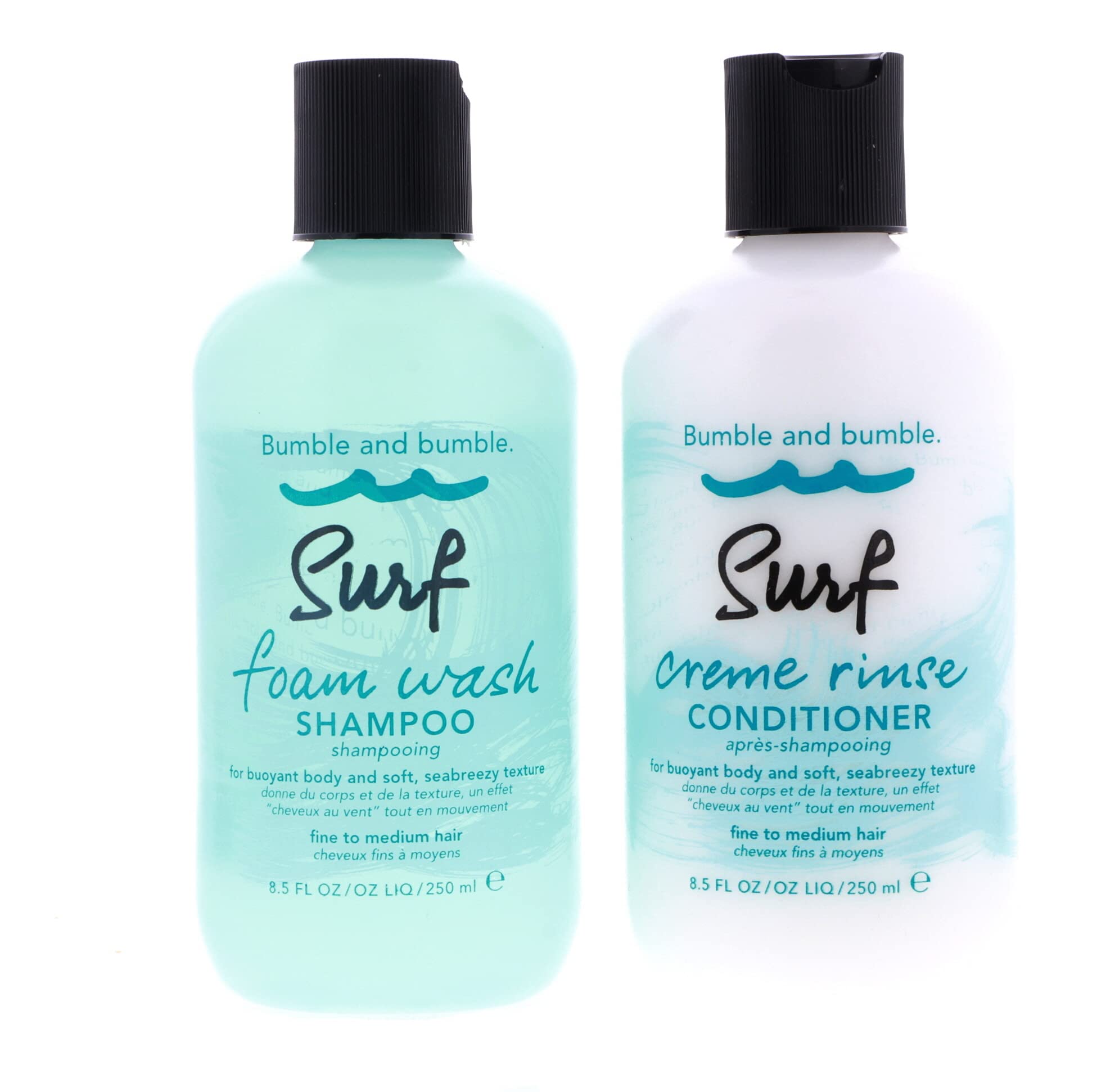 Bumble and Bumble Surf Foam Wash Shampoo 8.5 Oz Surf Creme Rinse Conditioner 8.5 Oz Duo