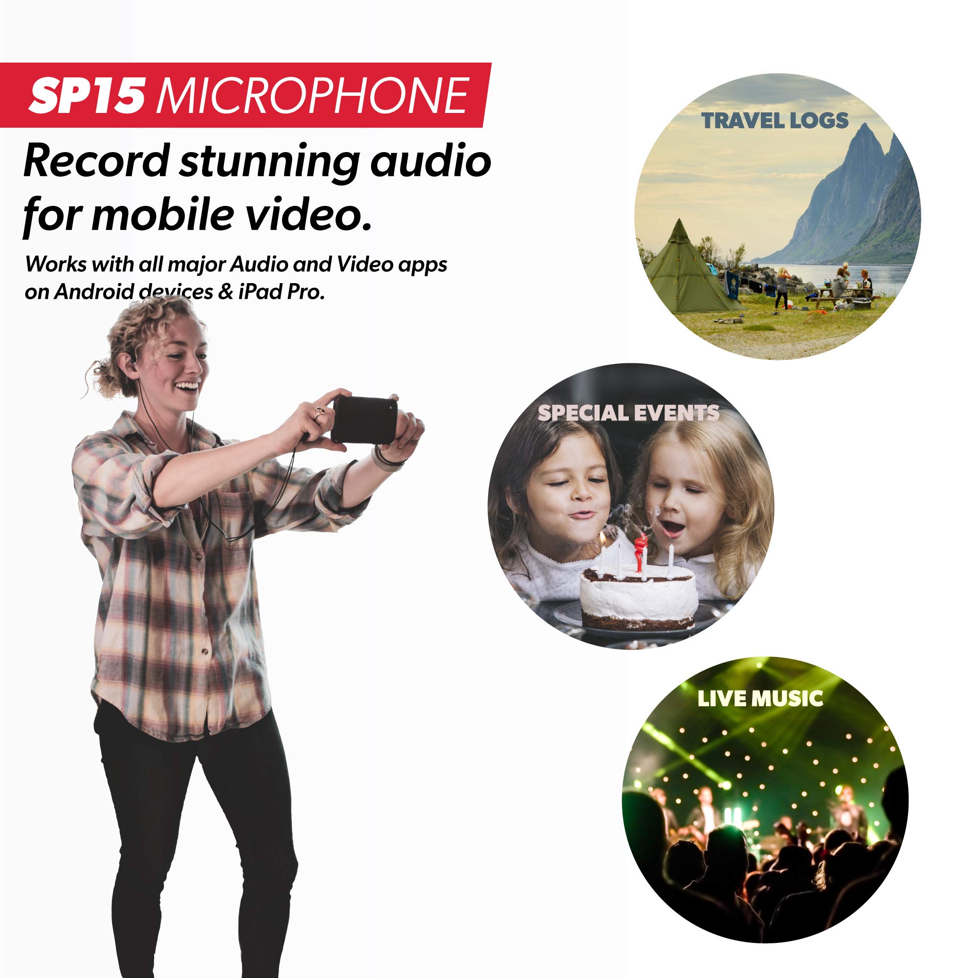 SONICPRESENCE SP15C (USB-C) Binaural Microphone Records Immersive 3D Spatial Audio on New Pocket Cams and Smartphones – Step Up to Sonic Presence for Sound Quality That Matches 4K Video