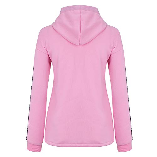 Long Sleeve Sweatshirt for Women THENLIAN Women Plus Size Long Sleeve Solid Sweatshirt Hooded Pullover Tops Shirt(Pink, XXXL)