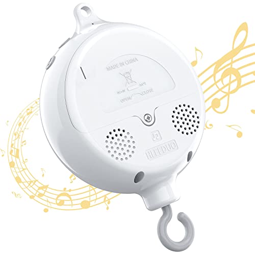 FEISIKE Crib Mobile Motor, Baby Music Box Spinner with 3 Modes（Turn & Music,Turn Only, Music Only) Volume Control,12 Lullabies,Portable Sound Machine,Auto-Off 30 Minutes, Battery Operated