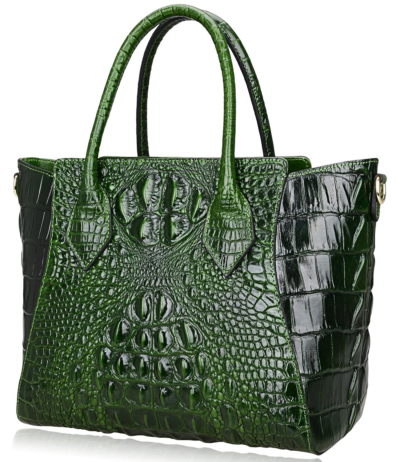 PIJUSHI Designer Crocodile Handbags for Women Genuine Leather Purses Top Handle Shoulder Bag (6082 Purple)