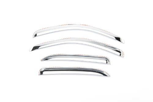 Putco Element Chrome Window Deflectors Fits Chevy Silverado/GMC Sierra 2014-2019 Double Cab - Set of 4 - in Channel Install