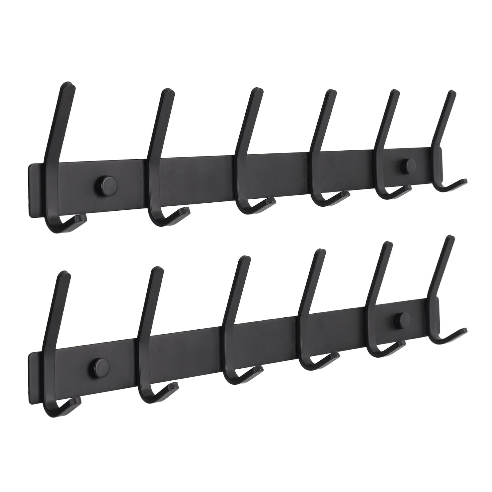Coat Rack Wall Mounted with 6 Hooks,2 Pack Stainless Steel Coat Hooks for Hanging Coats,Heavy Duty Wall Hooks for Kitchen,Balcony, Bathroom,Living Room,and More