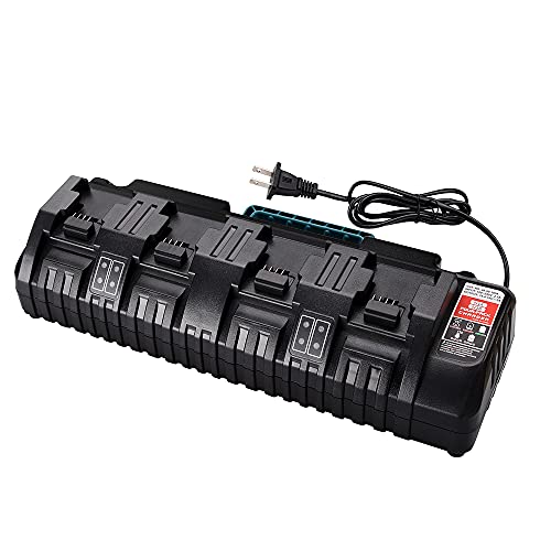 for M18 Battery Charger 4-Ports, WaxPar M18 Rapid Battery Charger 48-59-1804 Compatible with Milwaukee 18V XC Lithium Ion Battery 48-11-1850 48-11-1840 48-11-1815 48-11-1828