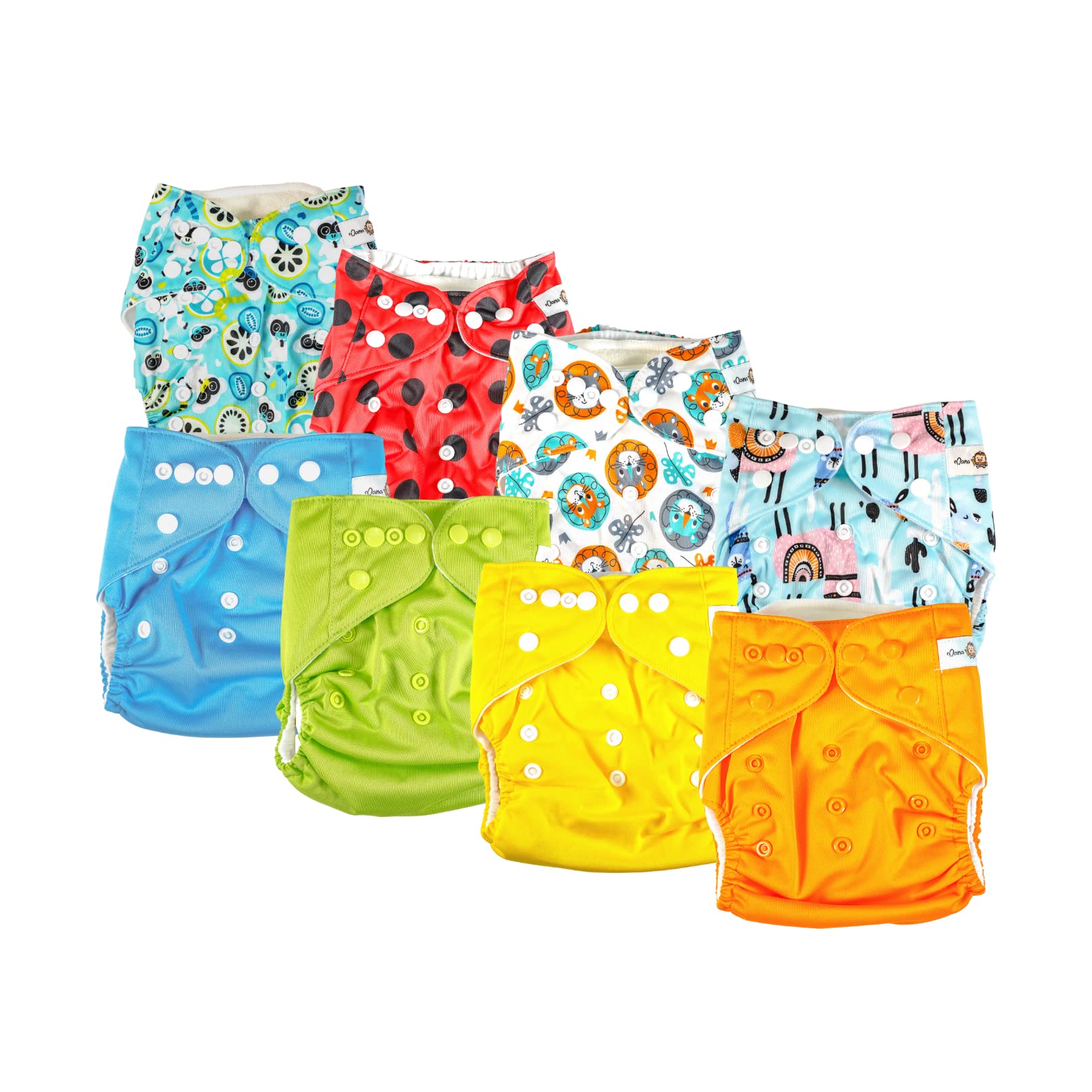 Dana Banana Baby Cloth Diaper 8 Pack + 8 Inserts