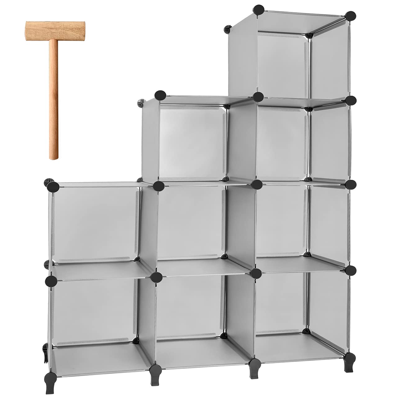 Gold Armour Cube Storage 9-Cube Bookshelf Closet Organizer Storage Shelves Shelf Cubes Organizer Plastic Square Book Shelf Bookcase DIY Closet Cabinet Organizer Shelving for Home Office Bedroom (Pink)