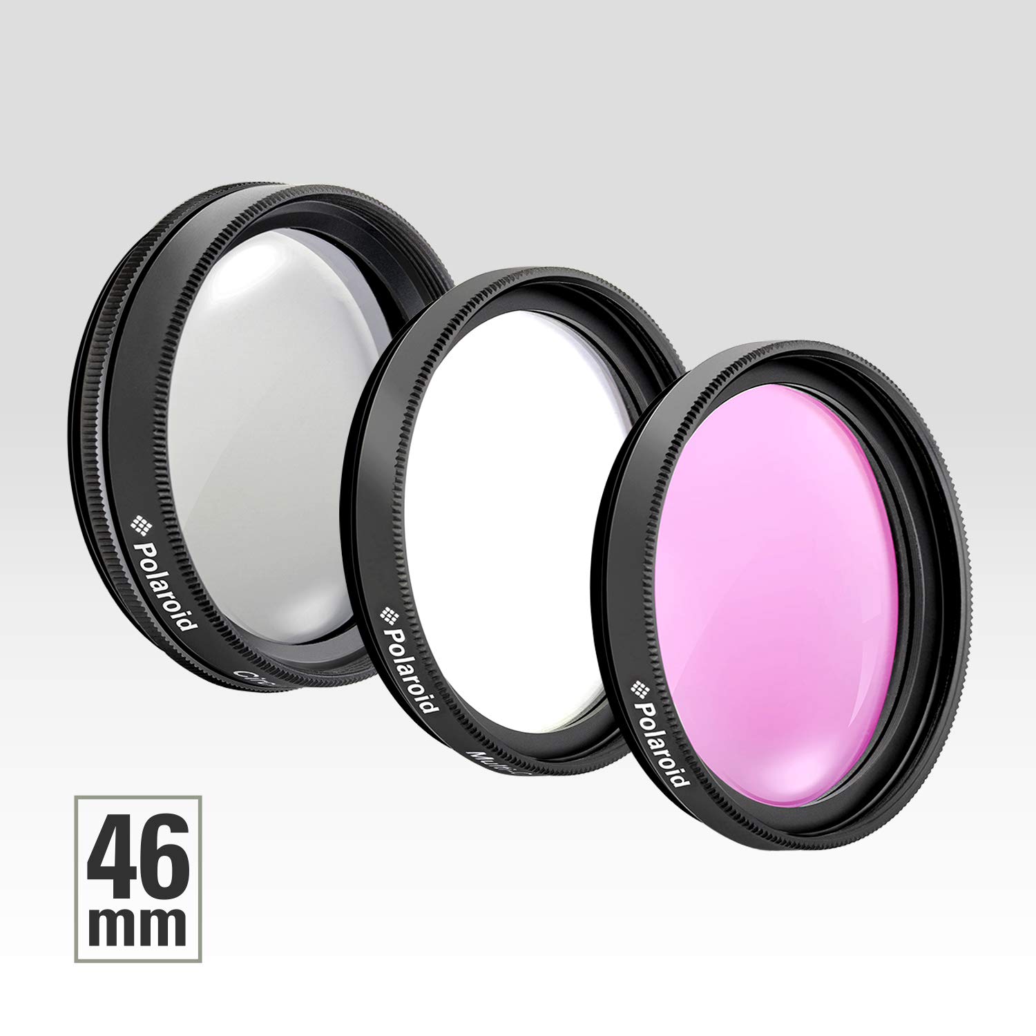 Polaroid Optics 46mm 3-Piece Filter Kit Set [UV,CPL,FLD] includes Nylon Carry Case – Compatible w/ All Popular Camera Lens Models