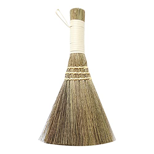Forart Angle Brooms Hand Made Straw Soft Broom with Short Handle, Household Angle Brooms Sweeping Cleaning Tools Household Supplies