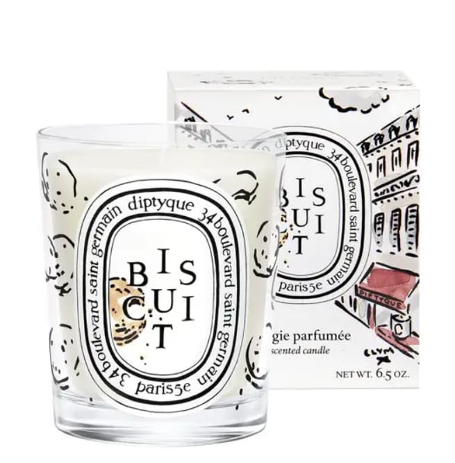 DIPTYQUE Biscuit Candle Cafe Verlet, White