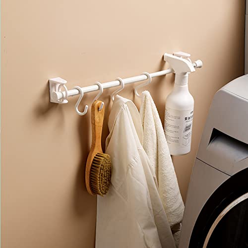 Resdenio Adhesive Shower Curtain Rod Holder, 2 Pack Curtain Rod Bracket No Drilling, Rotatable Shower Rod Tension Retainer for Bathroom Bedroom (Shower Curtain Rod Not Included)