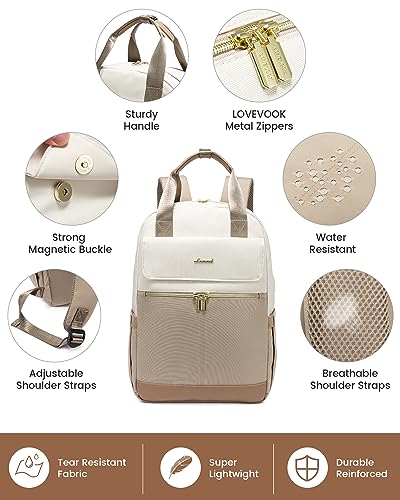 LOVEVOOK Laptop Backpack for Women, Cute Laptop Bag with USB Port, Waterproof Travel Work Backpack Purse, Anti-Theft College Backpacks Casual Computer Daypack Nurse Teacher Bag