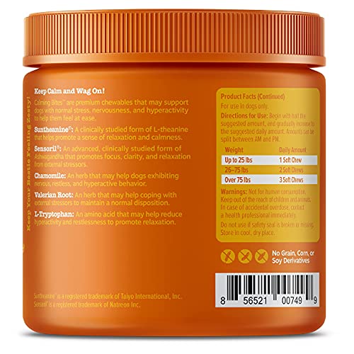 Zesty Paws Calming Chews for Dogs - Composure & Relaxation for Everyday Stress & Separation - with Ashwagandha, Organic Chamomile, L-Theanine & L-Tryptophan – Turkey - 90 Count