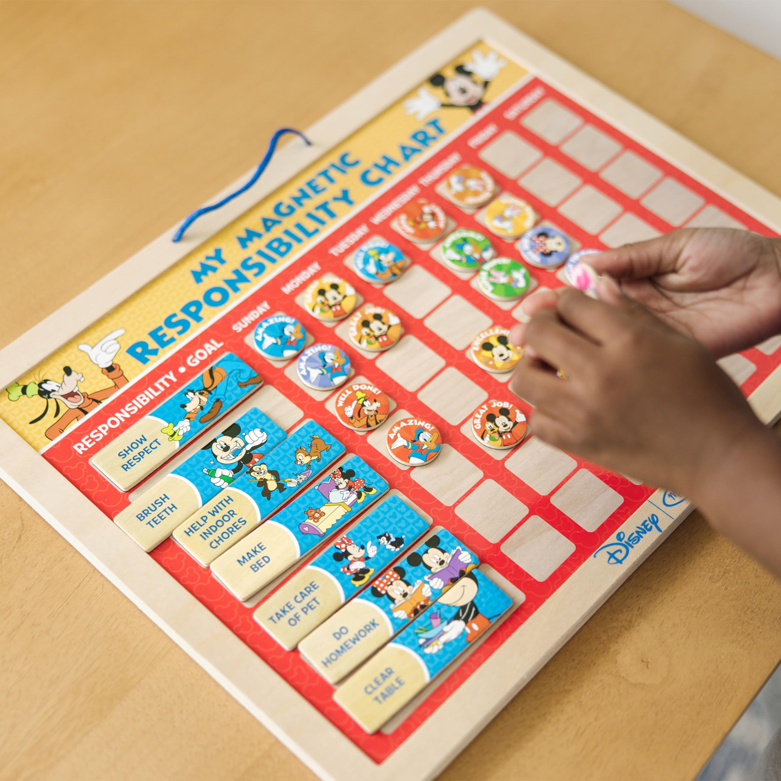 Melissa & Doug Disney Mickey Mouse Clubhouse My Magnetic Responsibility Chart - Routine, Reward Board/ Chart For Toddlers and Kids Ages 3+, Small