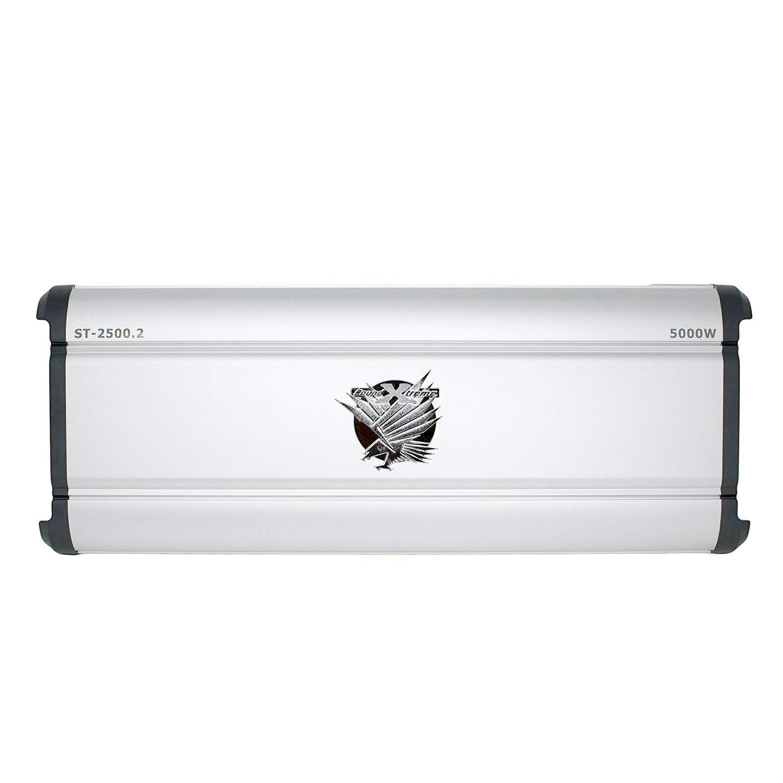 SoundXtreme Car Amplifiers ST-2500.2 5000W 2 Channels Class AB MOSFET Amp 2/4 Ohm Stable with Remote Sub Control
