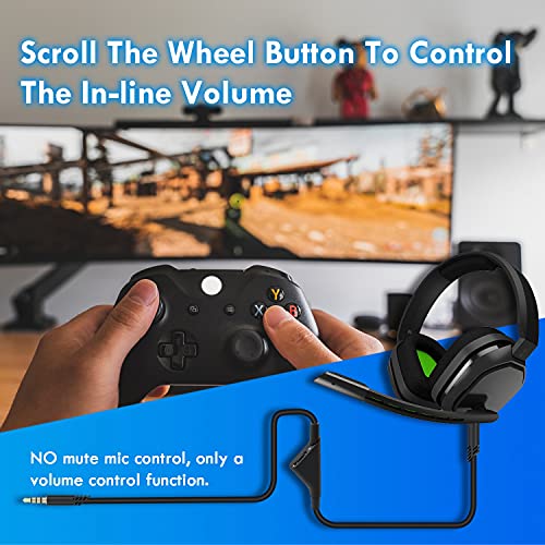 Tolesum 6.5 Feet Replacement Headset Cable with Volume Control for Astro A40/ A30/ A10, 2M Audio Extension Cord Compatible with PS5/ PS4/ Xbox One/Xbox Series S&X - Black