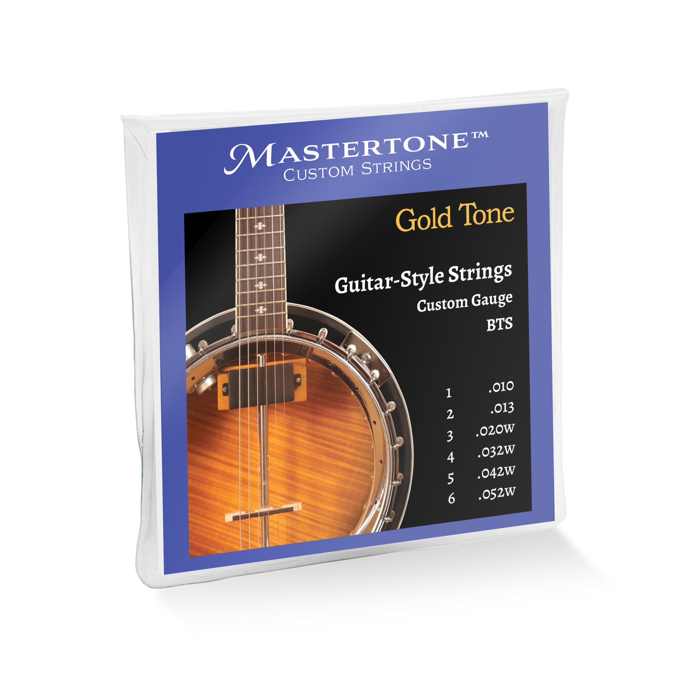 Gold Tone Mastertone⢠BTS Banjitar Custom Gauge Strings (.052w, 042w, 032w, 020w, 013, 010)