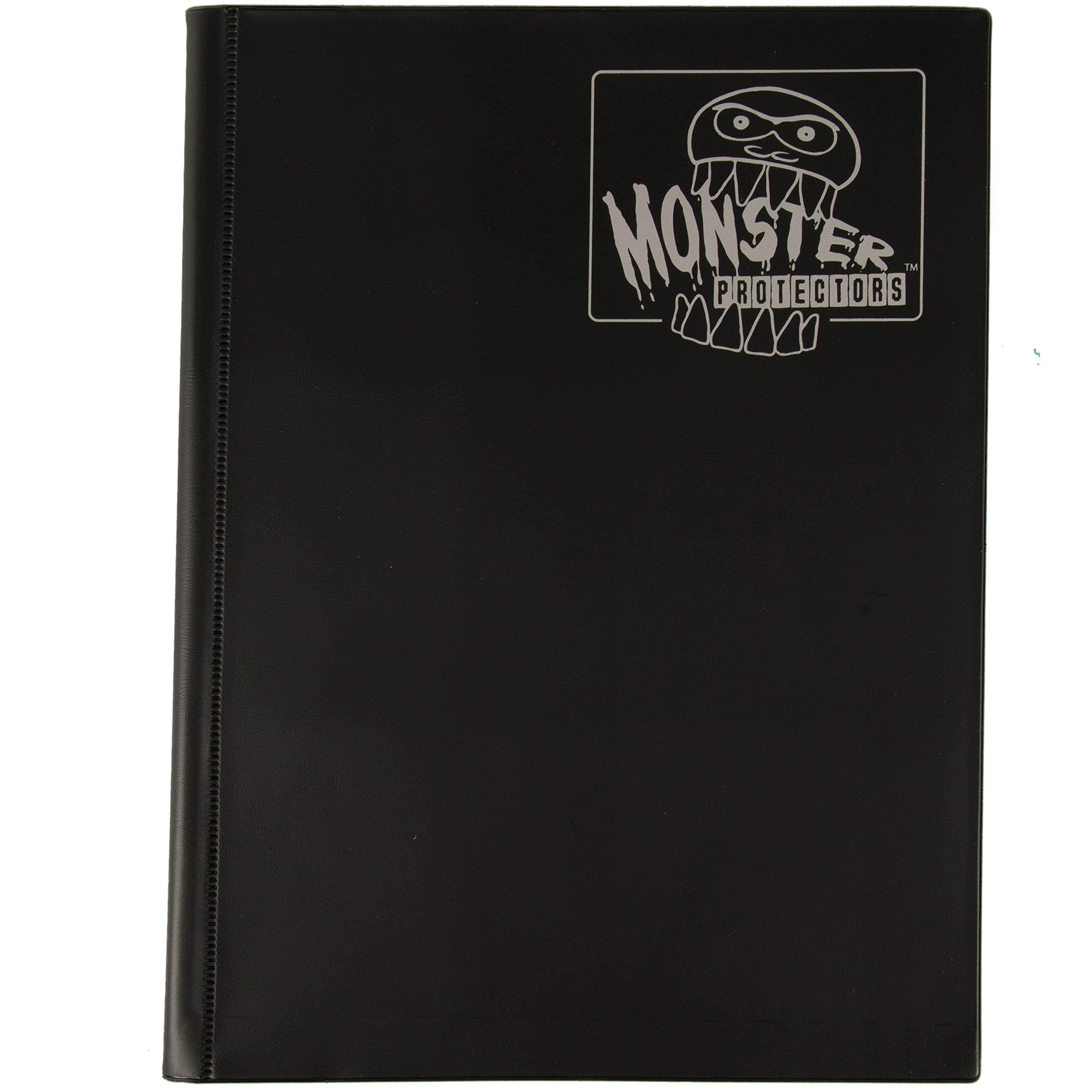 Monster Protectors 9-Pocket Matte Black Trading Card Album with Anti-Theft Padded Pages - Holds 360 Cards