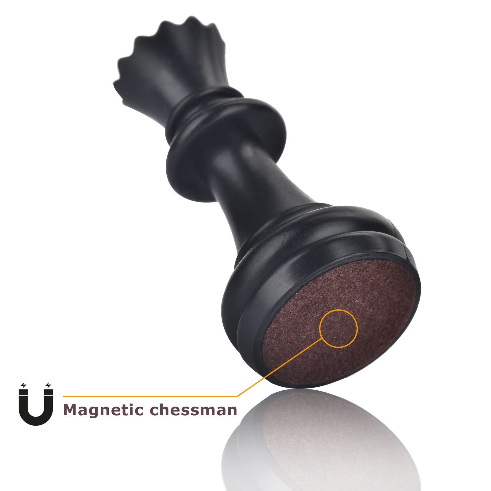 QuadPro Chess Pieces Only, Magnetic Plastic Chessman Set for Replacement of Missing Pieces, Include Storage Bag (1.96β King - Small)
