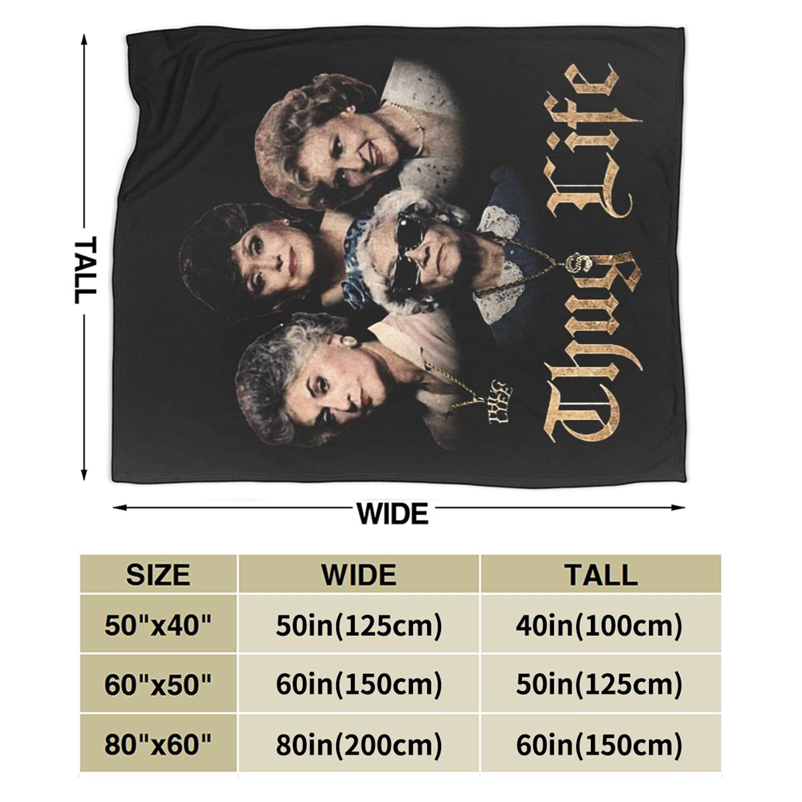 Golden Girls Fleece Throw Blanket for Couch, Soft, Plush, Fluffy, Warm, Microfiber, Lightweight, Cozy – Perfect for Bed, Sofa