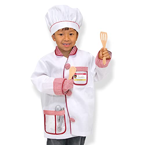 Melissa & Doug Chef Role Play Costume Set With Accessories - Pretend Chef Outfit For Kids Ages 3+