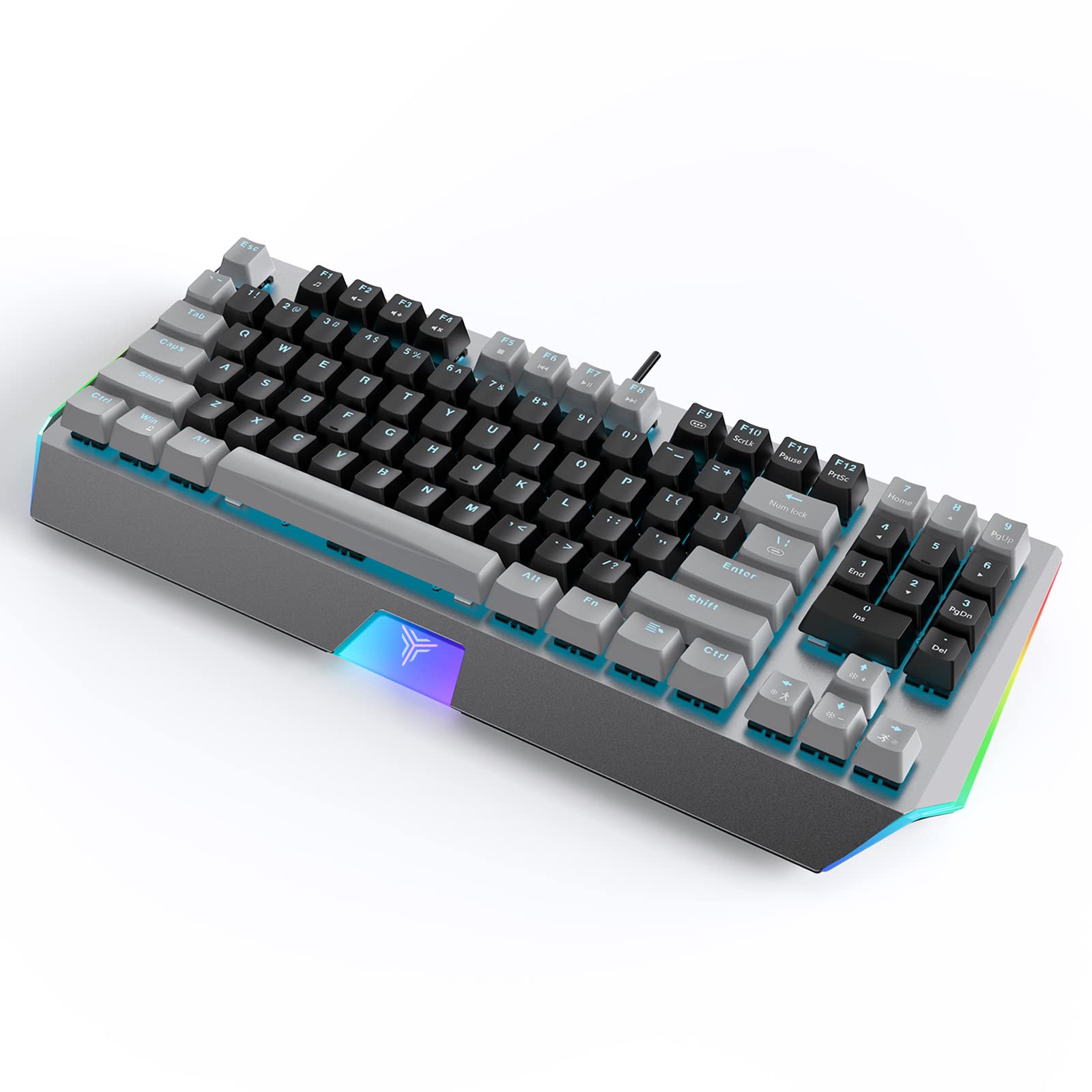 CIY Mechanical Gaming Keyboard, RGB Backlit Ultra-Compact 89 Keys Gaming Keyboard with Hot-Swappable Switch and Stand-Alone Arrow/Control Keys/Number Keys (Optical Switches)