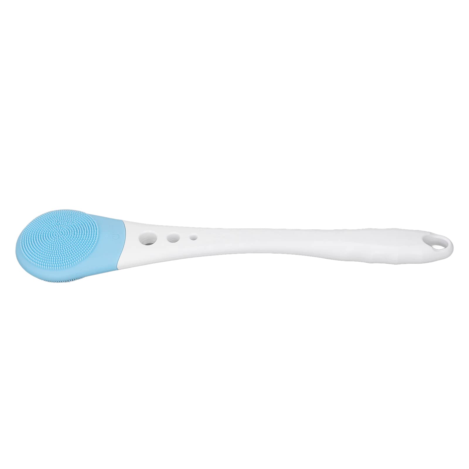 Electric Body Scrubber, 2 Colors, 43 x 9cm, Shower Brush Long Handle Waterproof Cordless Body Bath Exfoliating Soft Silicone (Blue)