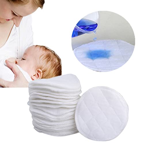 Reusable Breast Pads for Breastfeeding 12 Pack Organic Washable Nipple Pads Nursing Pads Cotton Highly Absorbent Postpartum Essentials( 3.74 * 3.74inch/9.5 * 9.5cm)