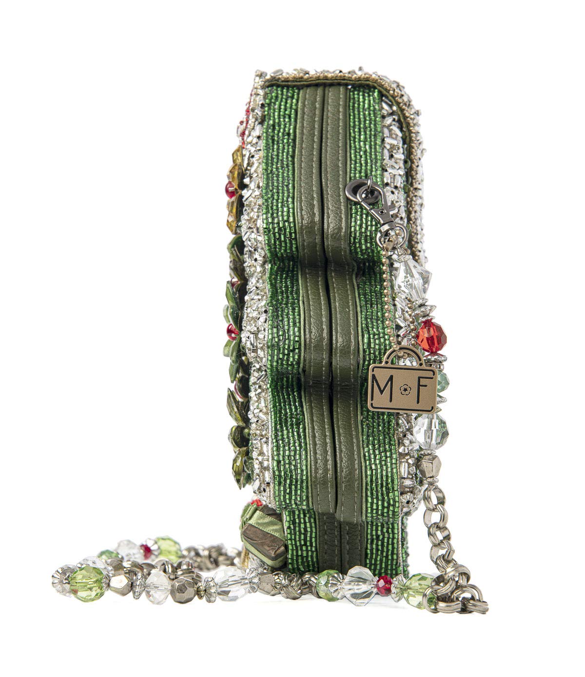Mary Frances Holiday in Bloom Embellished Holiday Tree Handbag, Green