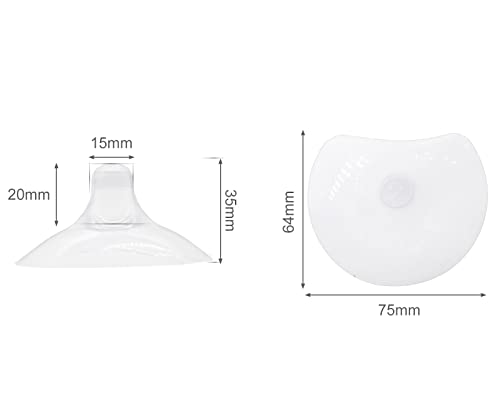 Loveishere Nippleshield Premium Contact Silicone Nipple Shields for Breastfeeding Nursing Difficulties or Flat Inverted Nipples, with Carry Case 2 PC