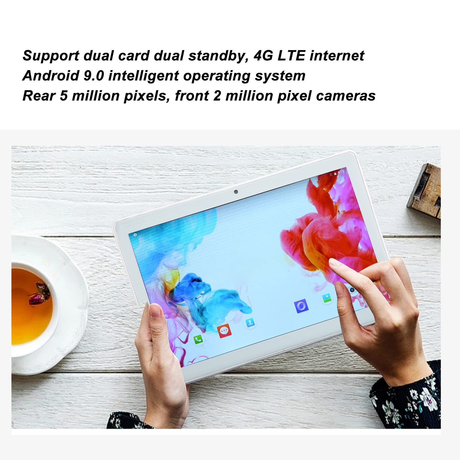 doder 4G LTE Tablet, 1280x800 Phone Tablet for Traveling (US Plug)