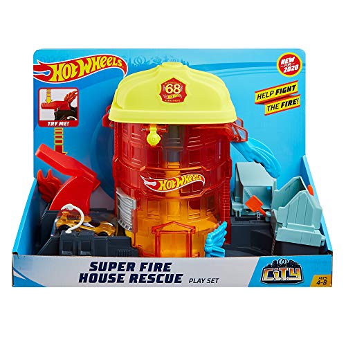 Hot Wheels City Super City Fire House Rescue Play Set Themed Play Set Connection System Ages 3 Years to 8
