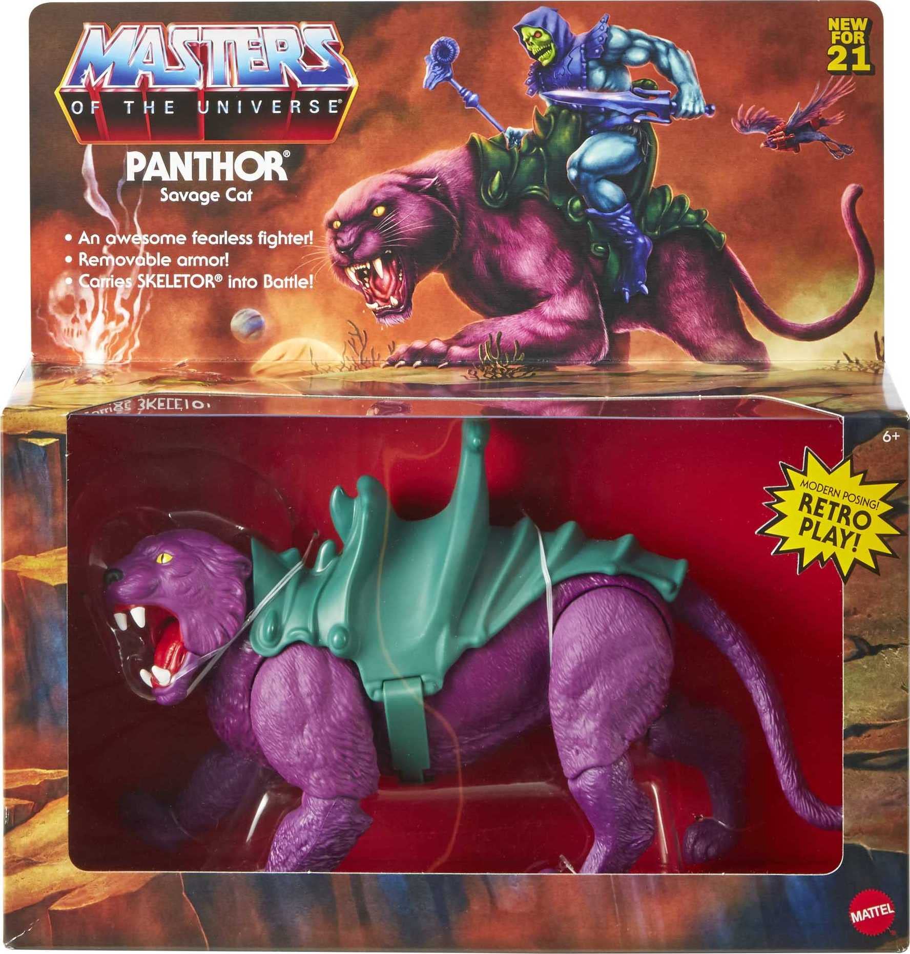 Masters of the Universe Origins Action Figure, Panthor Collectible with 12 Movable Joints, Panther-Like Beast, 11.75 inch