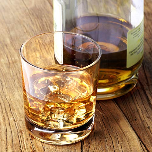 COPLIB Whiskey Glasses Set of 4-11 OZ Old Fashioned Glasses/Premium Crystal Glasses, Perfect for Whiskey Lovers, Rocks Glasses for Scotch, Bourbon, Liquor, Rum, and Cocktail Drinks - Twist