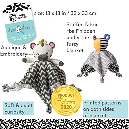 Mary Meyer Baby Einstein First Discoveries Peekaboo Blanket, 13 x 13-Inches, Zen Zebra