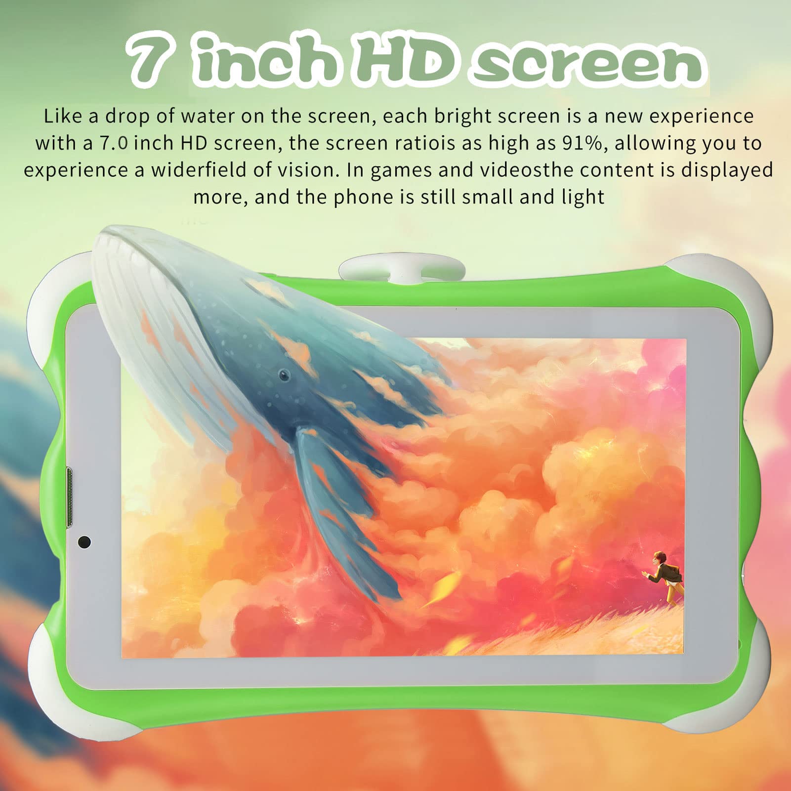Children Tablet, 128GB Expandable Storage HD 1280x800 7 Inch Tablet for Home (US Plug)