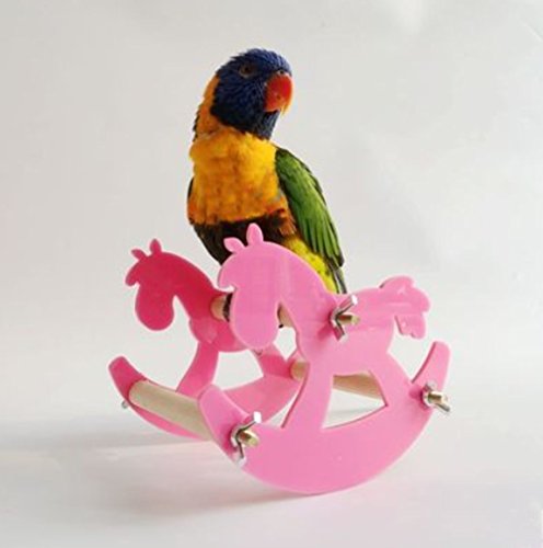 zoele Pet Bird Parrot Hamsters Holder Squirrels Climbing Swing Stand Rocking Chair Seesaw Chewing Toys