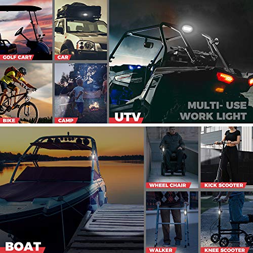 Kemimoto UTV Dome Light Universal Roll Bar Cage Mount Interior Lights Compatible with UTV Polaris RZR Can Am Talon Yamaha Kawasaki Golf Cart Boat Off-Road-Work for 1.25β-2.0" Roll Bar or Ironwork