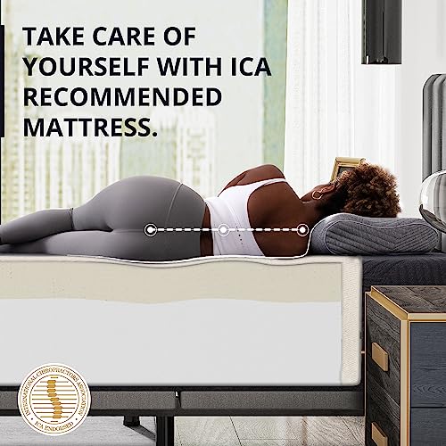 EGOHOME 14 inch Firm King Mattress, Memory Foam Mattress with Cooling Cover, Bed in a Box, CertiPUR-US Certified, Breathable and Supportive, Made in USA, 76”x80”x14” Black