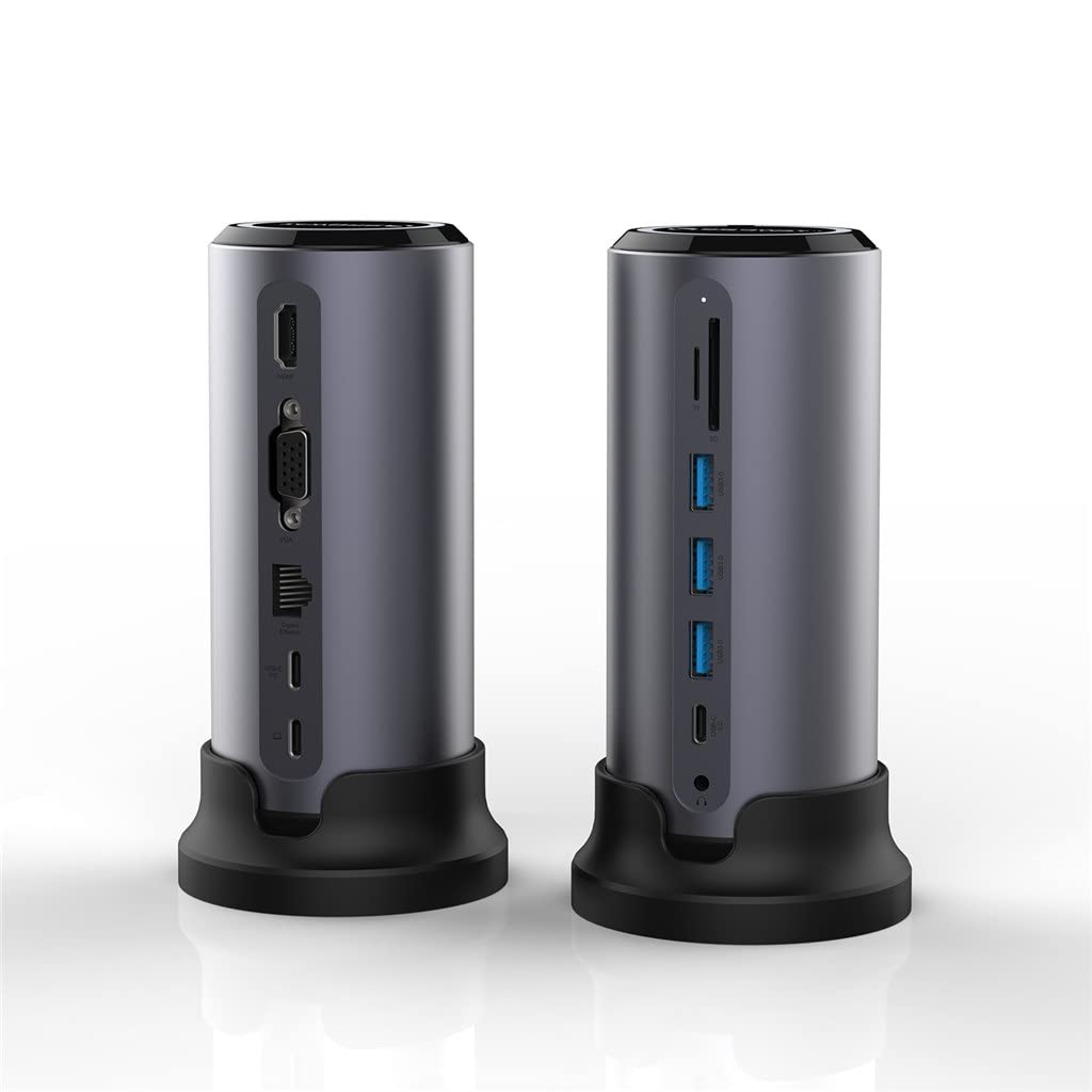 CXDTBH 12 in 1 USB C HUB Dock USB C to Multi RJ45 VGA USB 3.0 USB C Data with PD Power (100W )