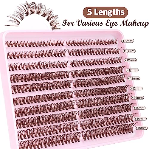 Brown DIY Lash Extension Lash Clusters Wispy Eyelash Extensions Natural Look Individual Lashes CC Curl 10-16MM False Lashes by Newcally