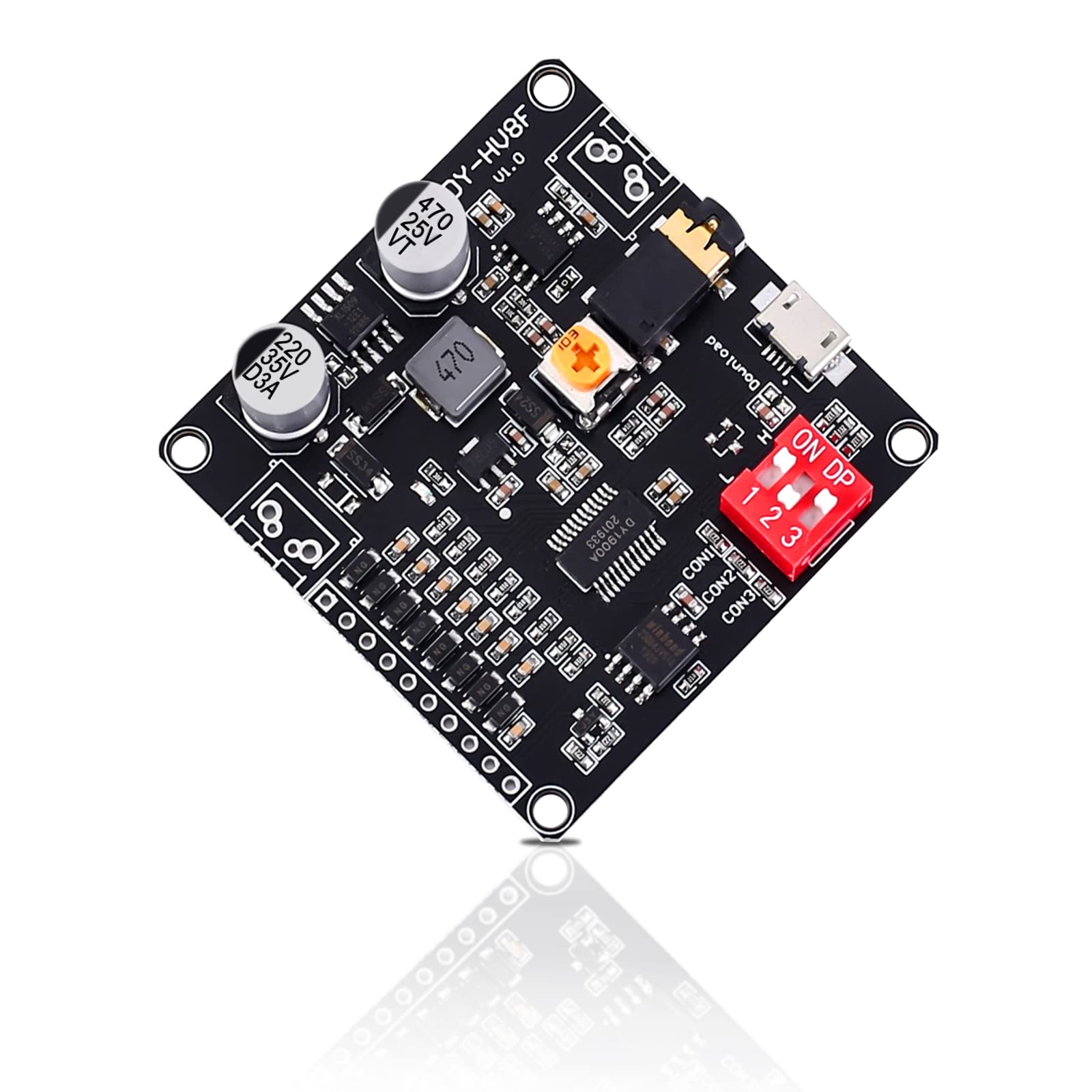 DC 12V 24V 20W Voice Playback Module, PEMENOL High Power Sound Board MP3 Player 64Mbit Flash Storage Mono 8ohm Support MP3 WAV for Arduino Father's Day DIY