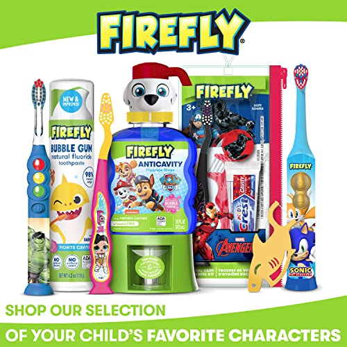 Firefly Anticavity Fluoride Rinse, Toy Story, Alcohol Free Formula, ADA Accepted, Helps Prevent Cavities, Bubble Berry Flavor, 16 Ounce