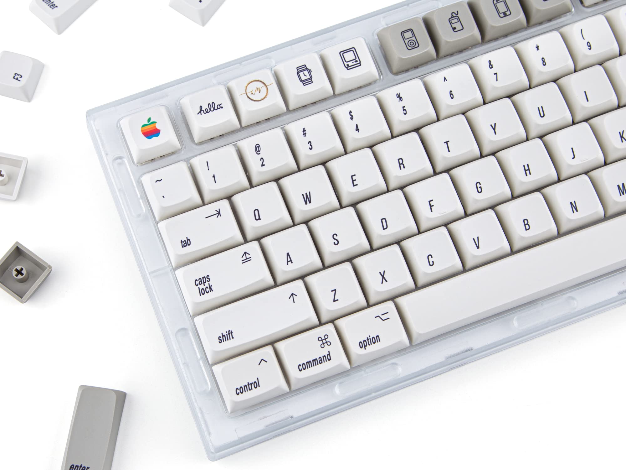 BowJian Custom Keycaps 165 Keys XDA Profile Multiple Combination Keycaps, PBT Dye Sublimation Keycaps Kit, ANSI Layout, Compatible with 60%, 75%, 80%, 100% Gaming Keyboard (iOS Style)