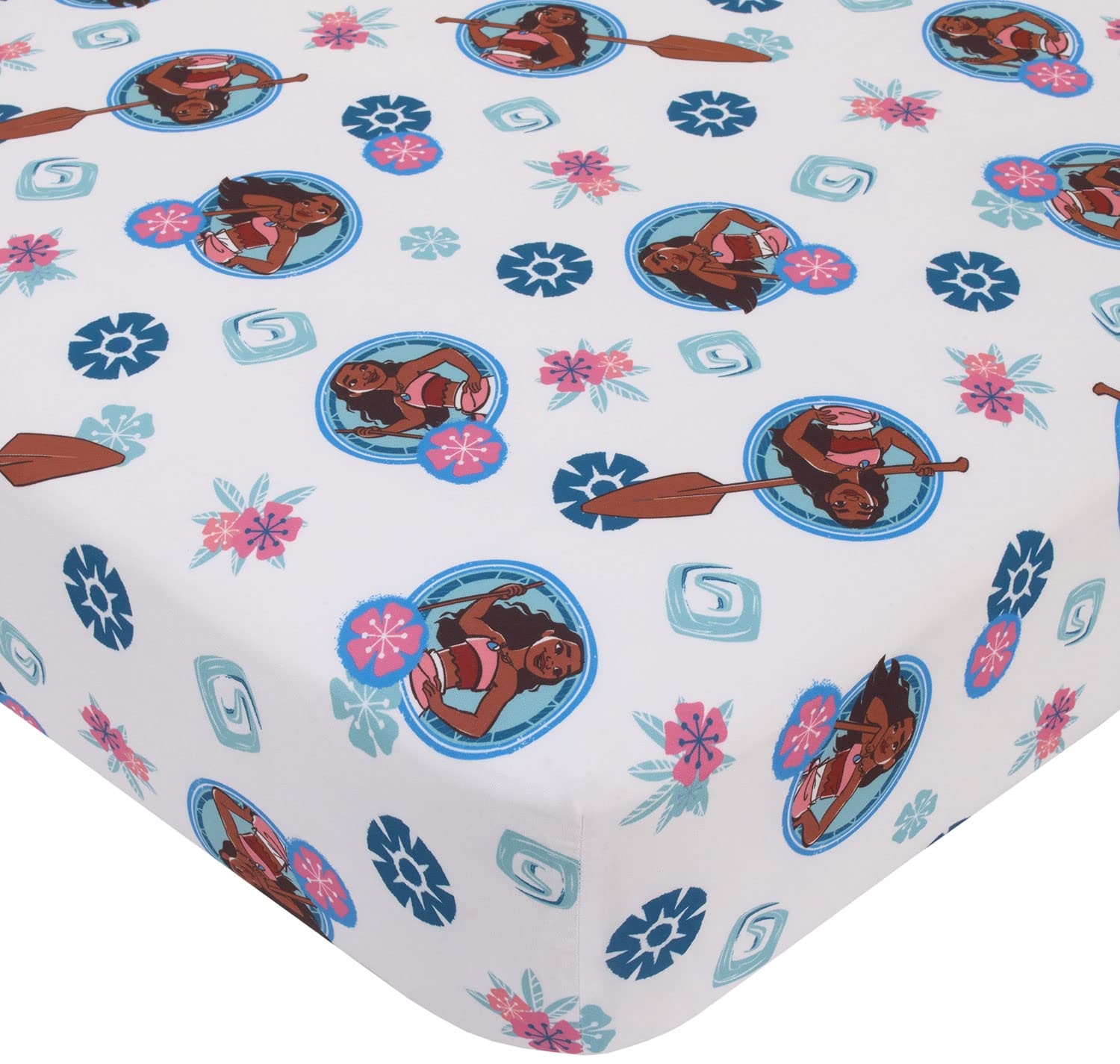 Disney Moana Fitted Crib Sheet 100% Soft Microfiber, Baby Sheet, Fits Standard Size Crib Mattress 28in x 52in