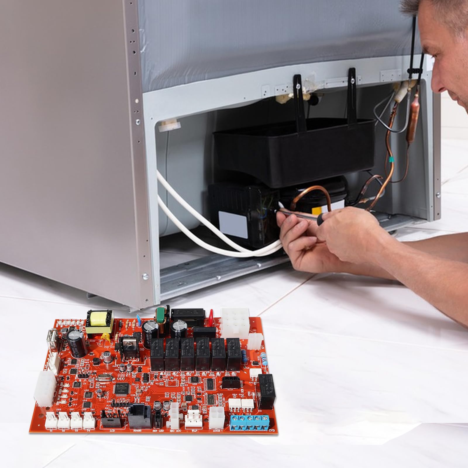 HSOKEW 000008309 Control Board, Compatible with Manito-woc Ice Maker Machine for ID0302A, D0303W, IY0304A, ID0322A, ID0323W, IY0324A, ID0452A, ID0453W Commercial Ice Control Circuit Board