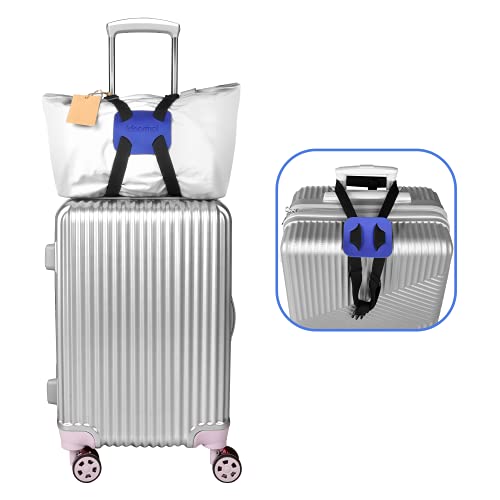 Luggage Straps Bag Bungee for Luggage, High Elastic Suitcase Adjustable Belt Bag Bungees with Buckles (Black/Blue)