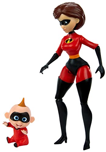 Mattel Pixar "The Incredibles" Elastigirl Action Figure with Jack-Jack, Movie Character Toys 6.6-in & 2.2-in Tall, Highly Posable with Authentic Super Suits, Kids Gift for Ages 3 Years Old & Up