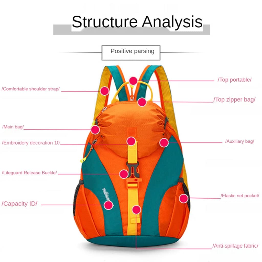 DHTDVD Foldable Backpack Waterproof Backpack Folding Bag Ultralight Outdoor Pack for Women Men Travel Hiking (Color : Gray)
