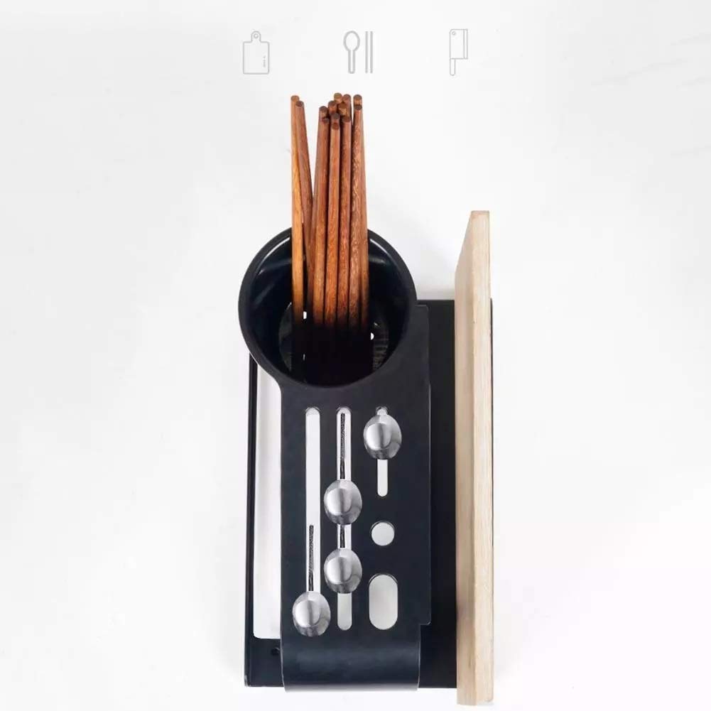 CZDYUF Cutting Board Holder Stainless Steel Drying Rack Kitchen 3 Divisions Compartment Storage Organizer Counter Display Stand(Without knife)