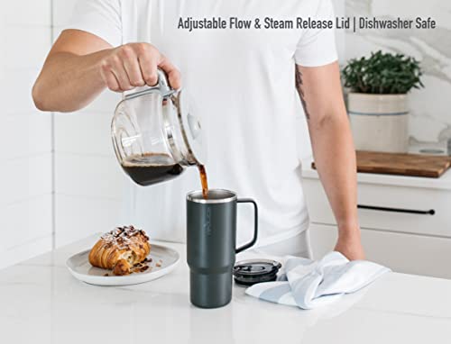 Reduce Coffee Mug Replacement Lid - Compatible with 14, 16, 18, 20 and 24 oz Reduce Hot1 Insulated Mugs and Tumblers - With Flo-Motion Steam-Release Vent, Ideal for On-The-Go Drinking